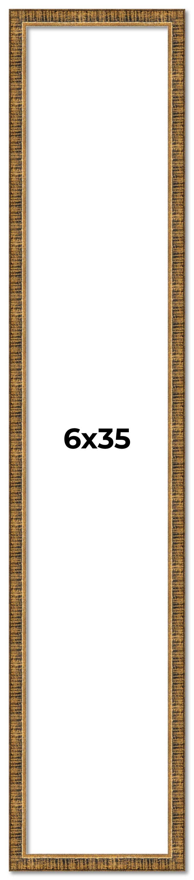 6x35 Frame Gold Solid Wood Picture Frame - Complete Modern Photo Frame ...
