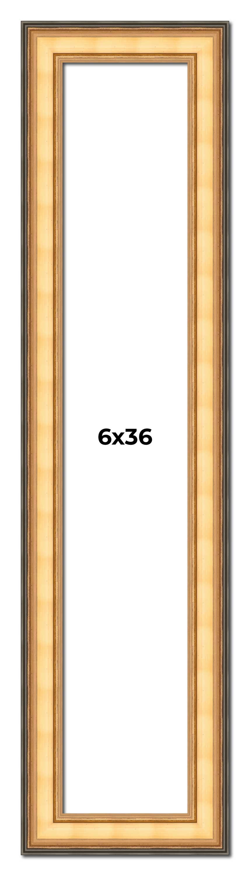 6x36 Frame Gold Plein Aire Solid Wood Picture Frame Width 2 Inches ...