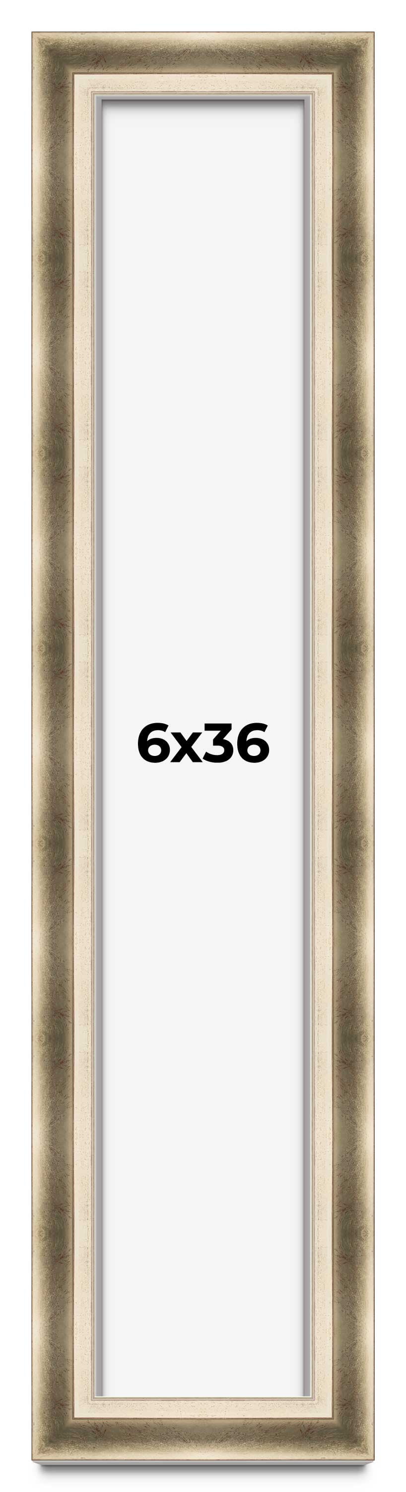6x36 Shadow Box Frame Silver | 1.75 inches Deep Real Wood Traditional ...