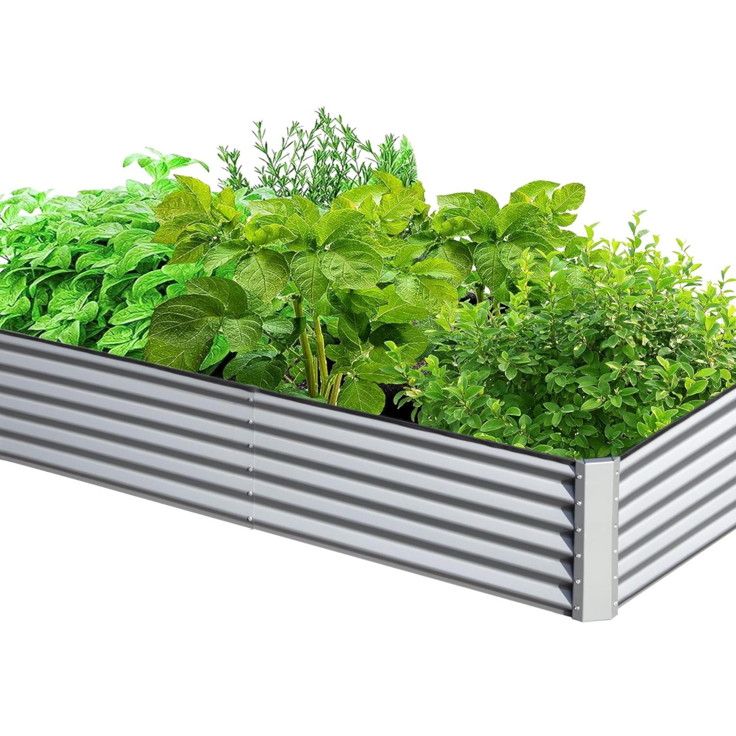 6x3x1.5ft Galvanized Raised Garden Bed Outdoor Planter Garden Boxes ...