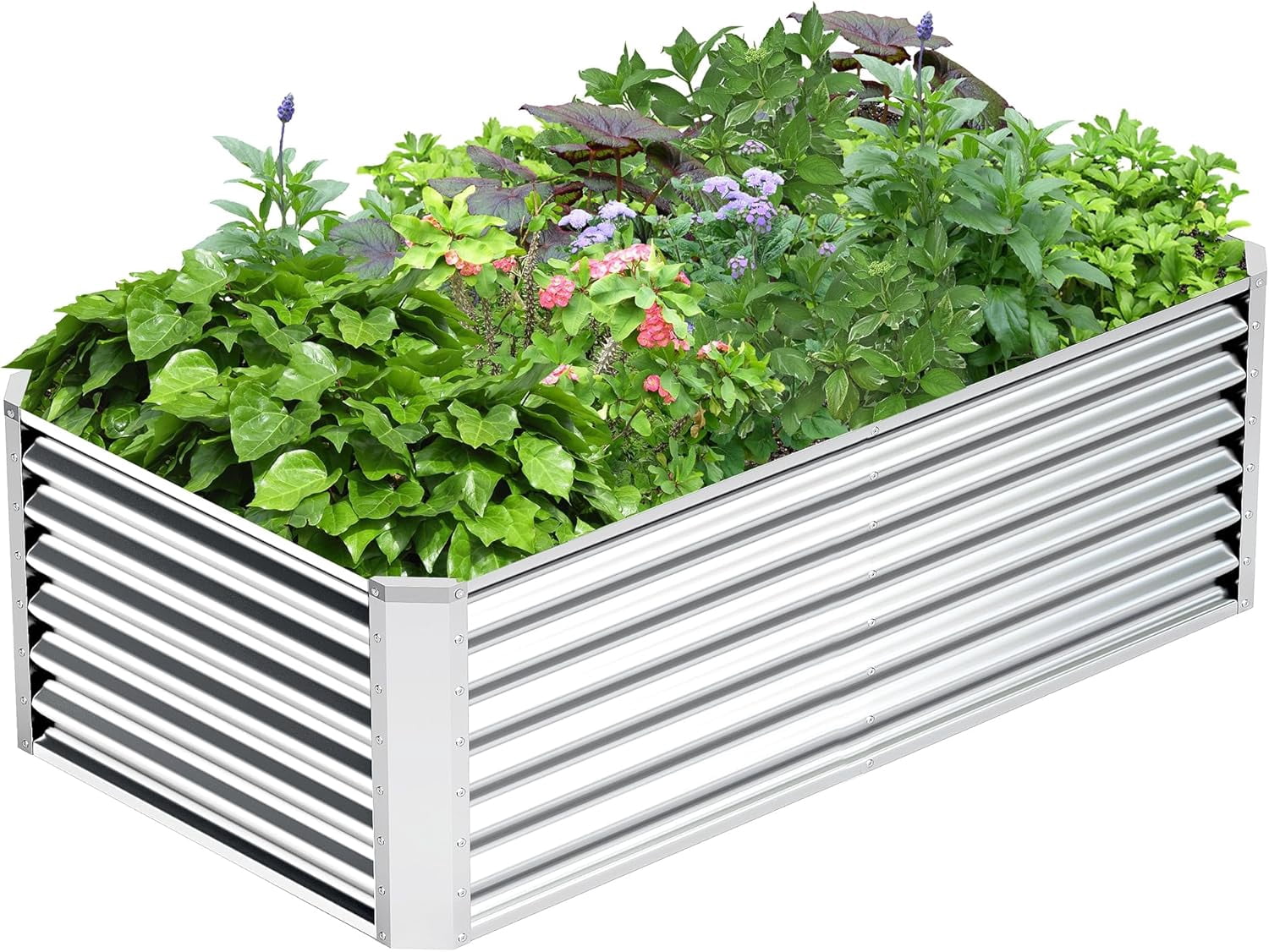 6x3x2FT Galvanized Raised Garden Bed,Galvanized Planter Boxes Outdoor ...