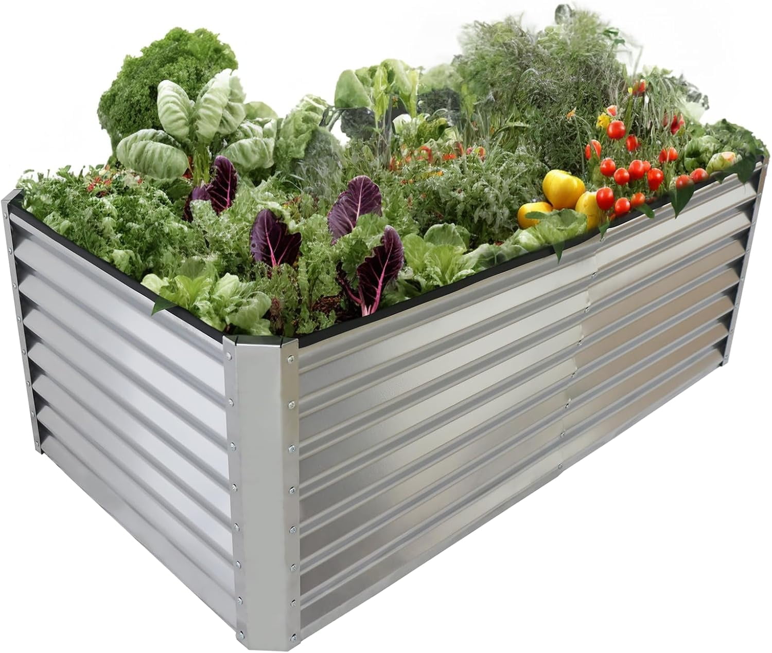 6x3x2ft Raised Garden Bed Rectangle Large Galvanized Raised Garden Beds ...