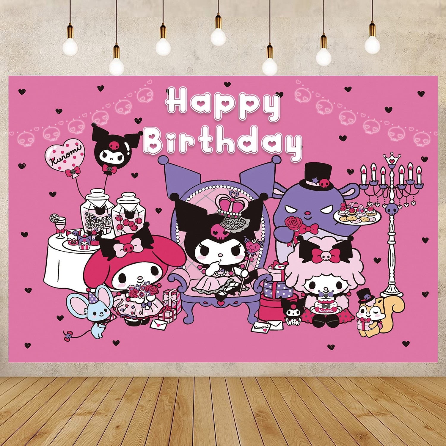 6x4 FT Cartoon Anime Birthday Party Supplies kuromii Backdrop ...