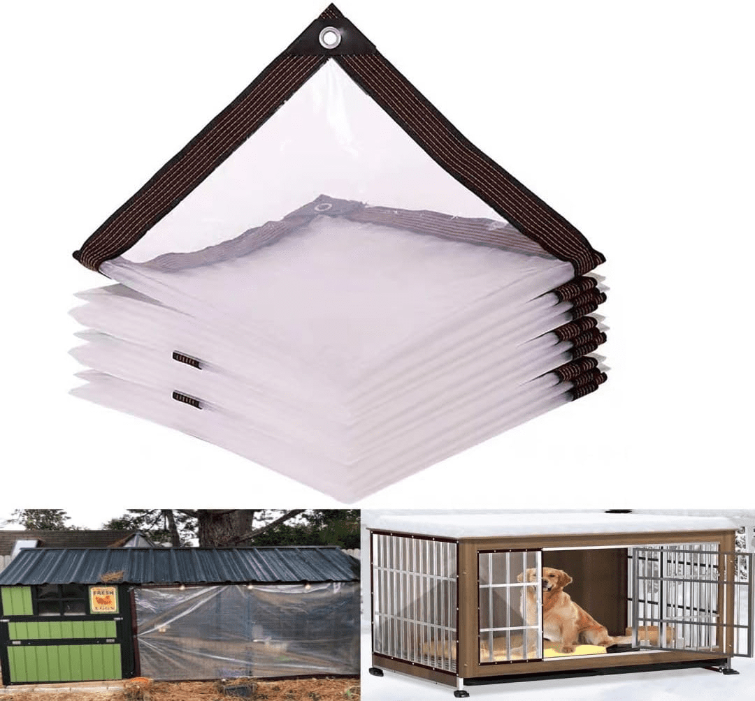 6x4 FT Clear Waterproof Tarps Heavy Duty Outdoor Garden Rainproof ...