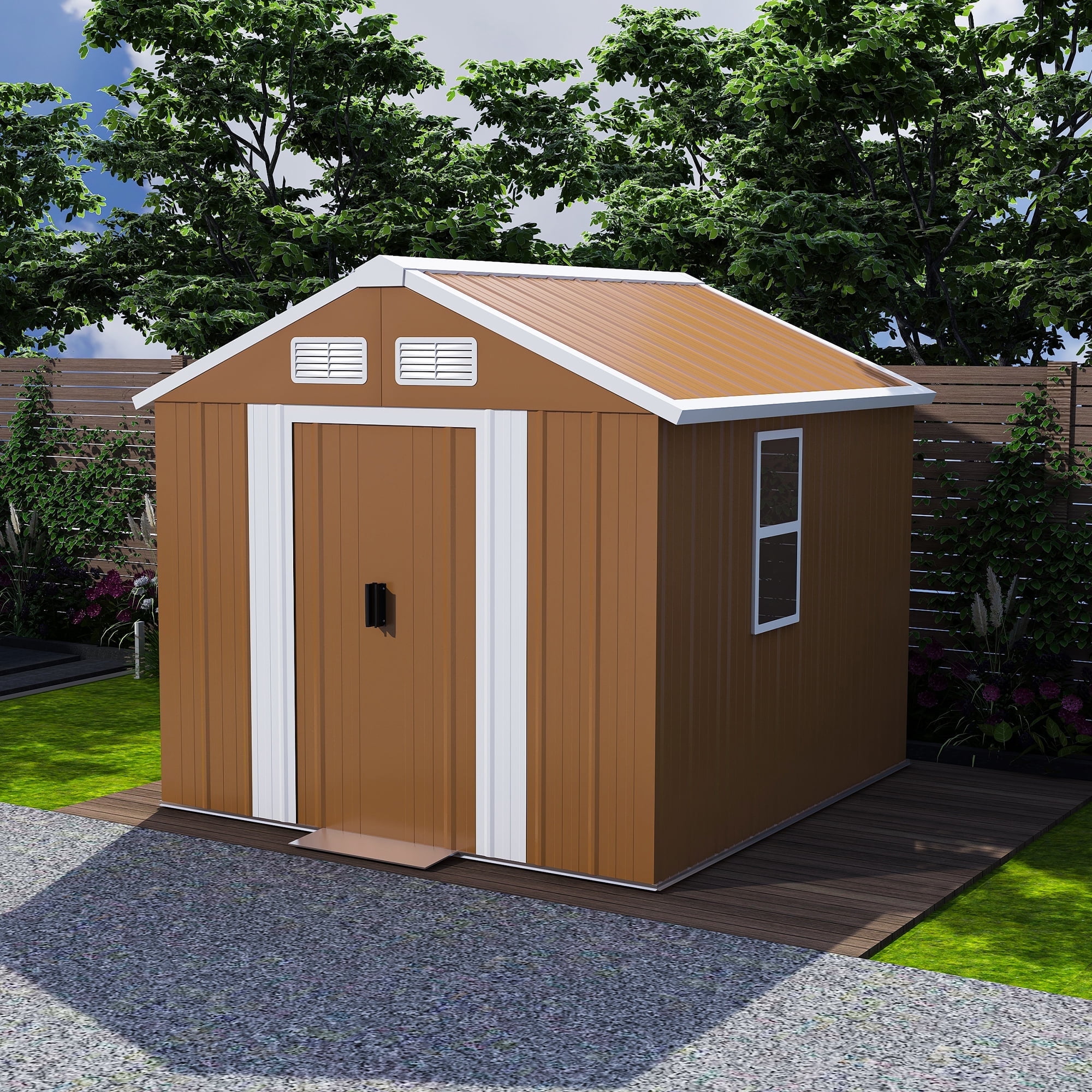 6x4 FT Heavy-Duty Outdoor Storage Shed – Metal Garden Shed with ...
