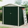 6x4 FT Outdoor Storage Shed, Heavy-Duty Galvanized Steel Garden Tool ...