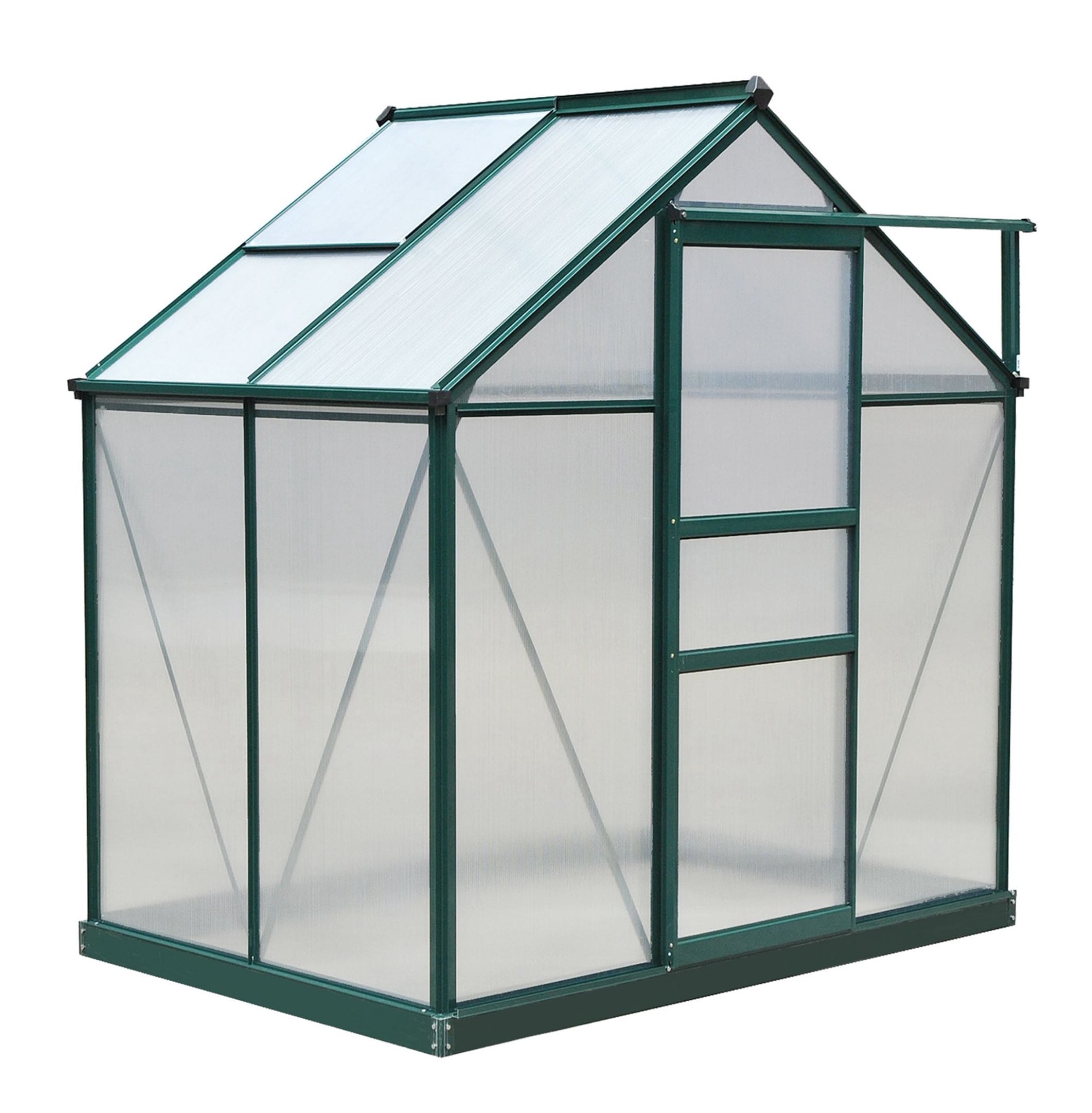 6x4 Greenhouse Outdoor Polycarbonate Walk-in Green House - Aluminum ...