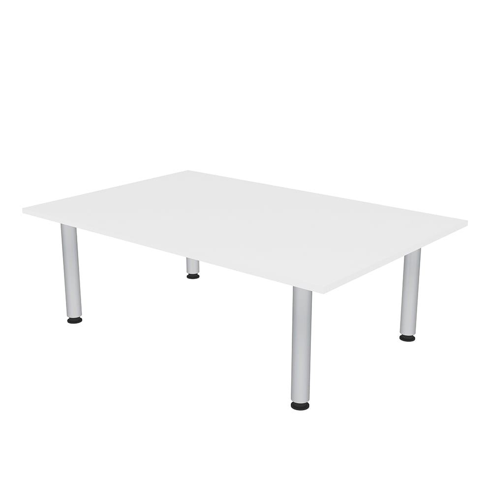 6x4 Rectangular Conference Table Silver Post Legs Electric And Data ...