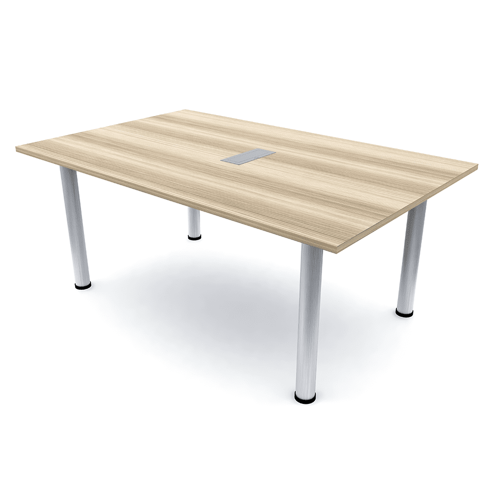 6x4 Rectangular Conference Table Silver Post Legs Electric And Data ...