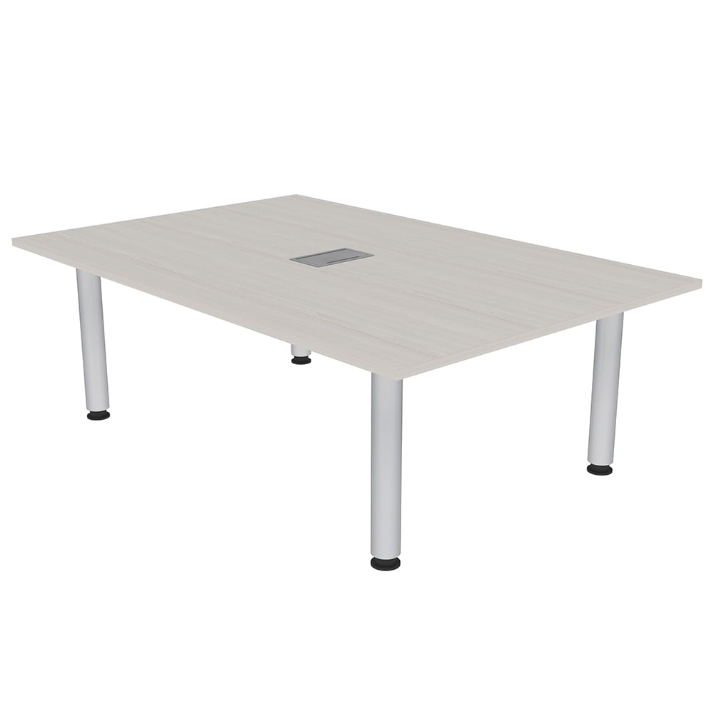 6x4 Rectangular Conference Table Silver Post Legs Electric And Data ...