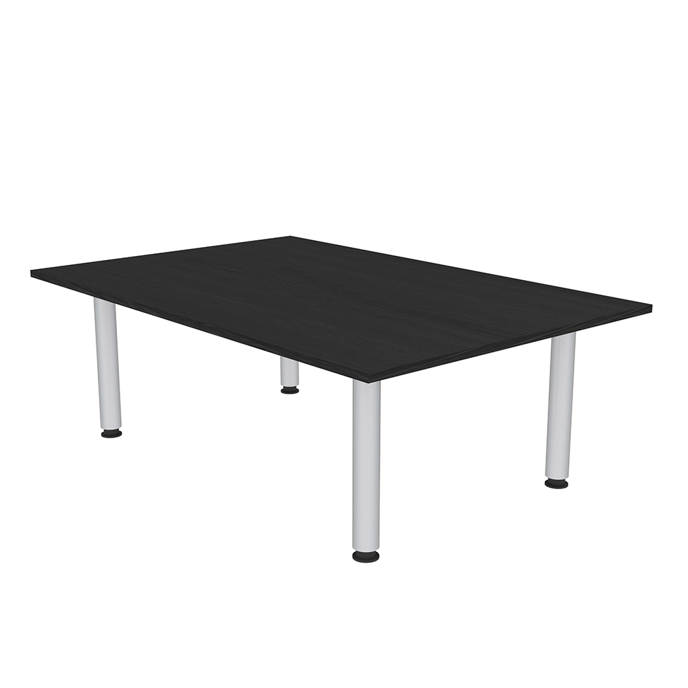 6x4 Rectangular Conference Table Silver Post Legs Electric And Data ...