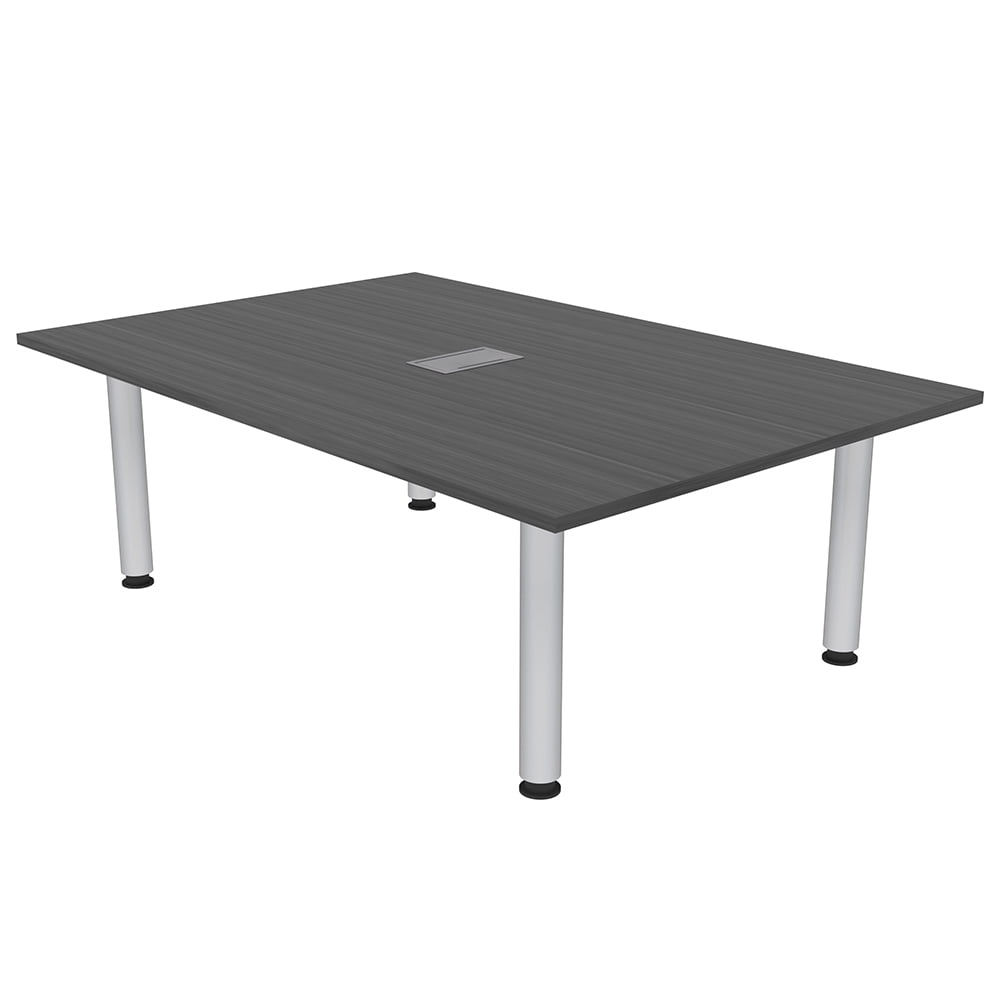 6x4 Rectangular Conference Table Silver Post Legs Electric And Data ...