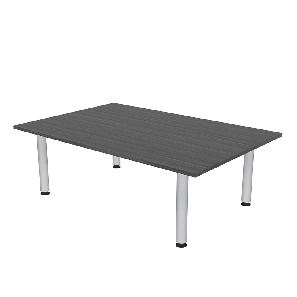 6x4 Rectangular Conference Table Silver Post Legs Electric And Data ...