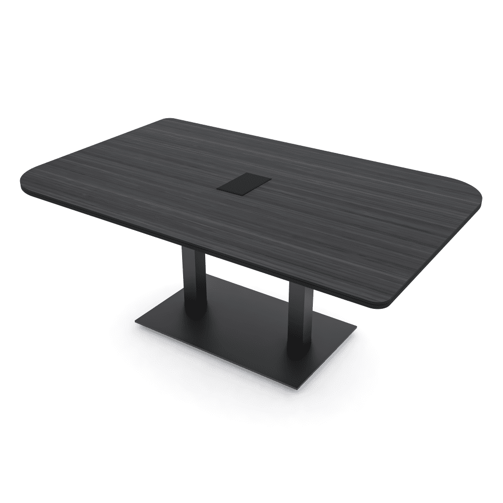 6x4 Rounded Corner Conference Table Metal Base And Electrical Module ...
