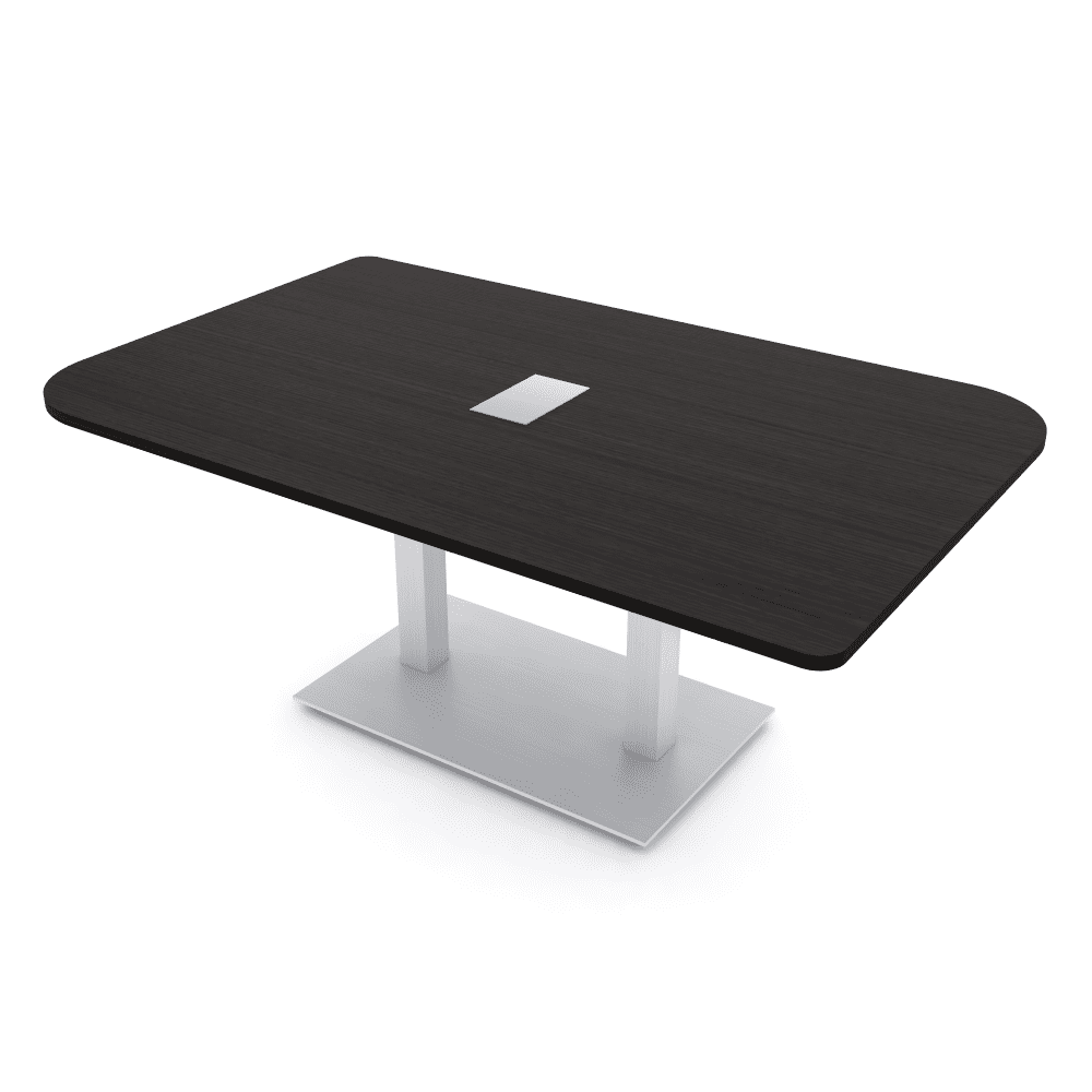 6x4 Rounded Corner Conference Table Metal Base And Electrical Module ...