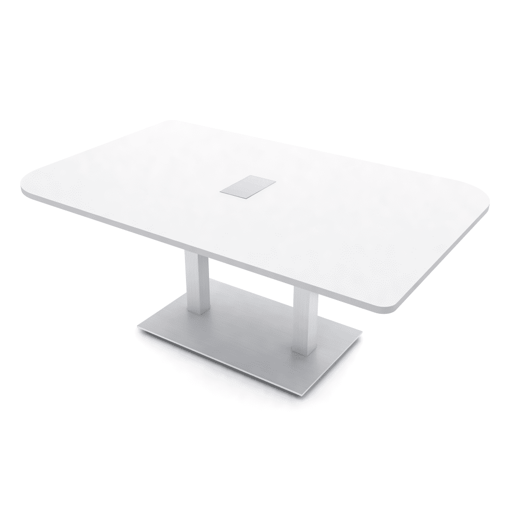 6x4 Rounded Corner Conference Table Metal Base And Electrical Module ...