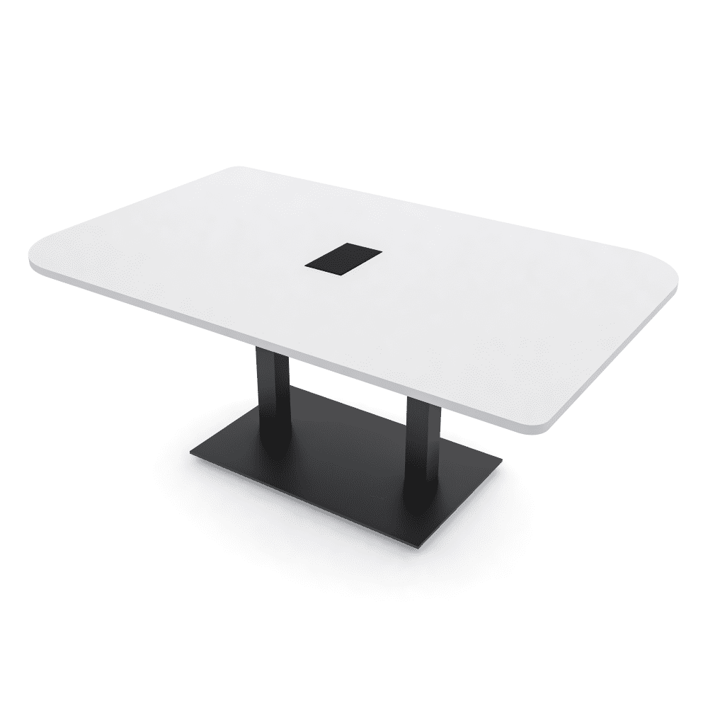 6x4 Rounded Corner Conference Table Metal Base And Electrical Module ...