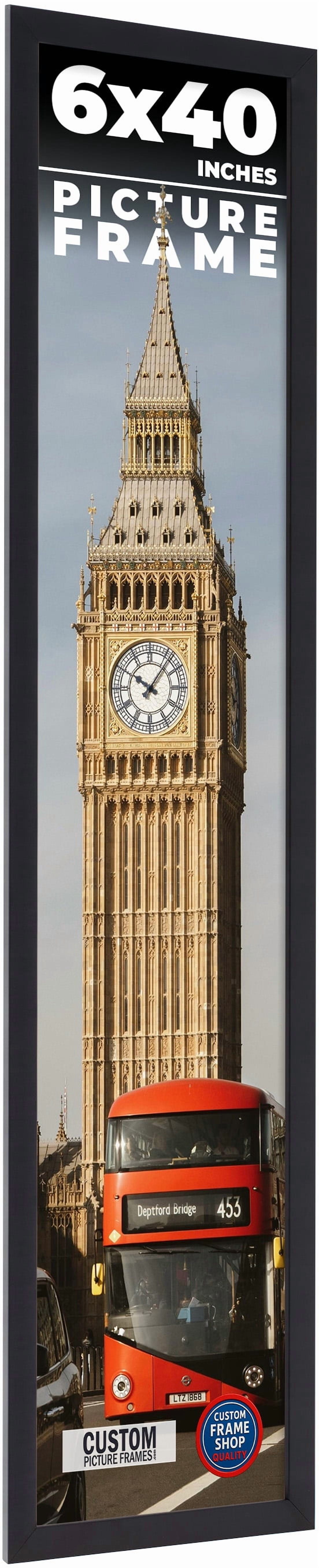 6x40 Frame Black Real Wood Picture Frame Width 0.75 inches | Interior ...