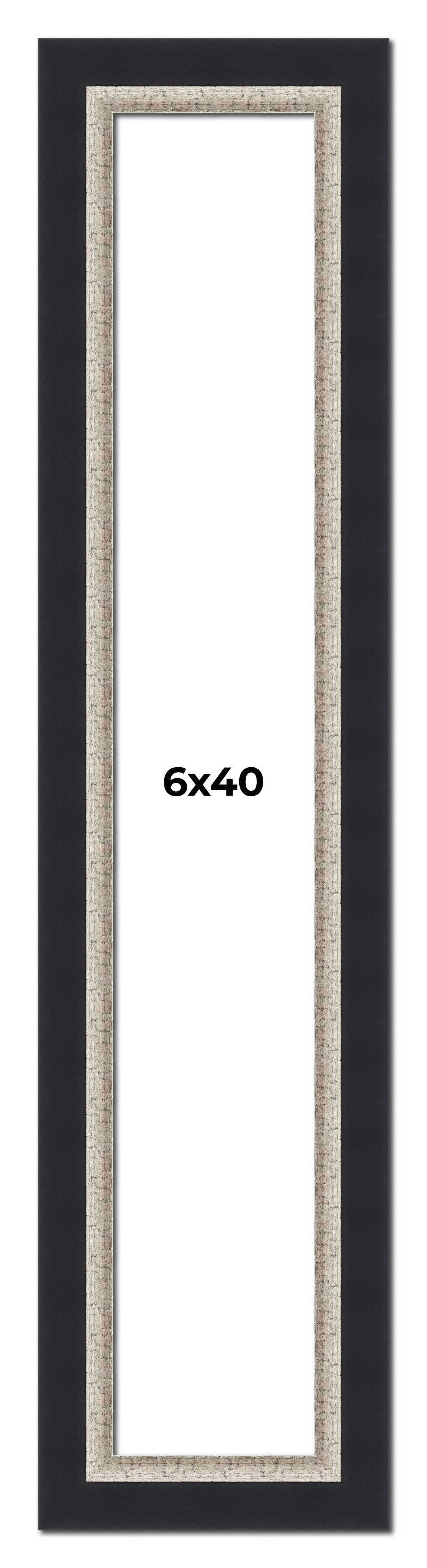 6x40 Frame Black Real Wood Picture Frame Width 2.25 Inches | Interior ...