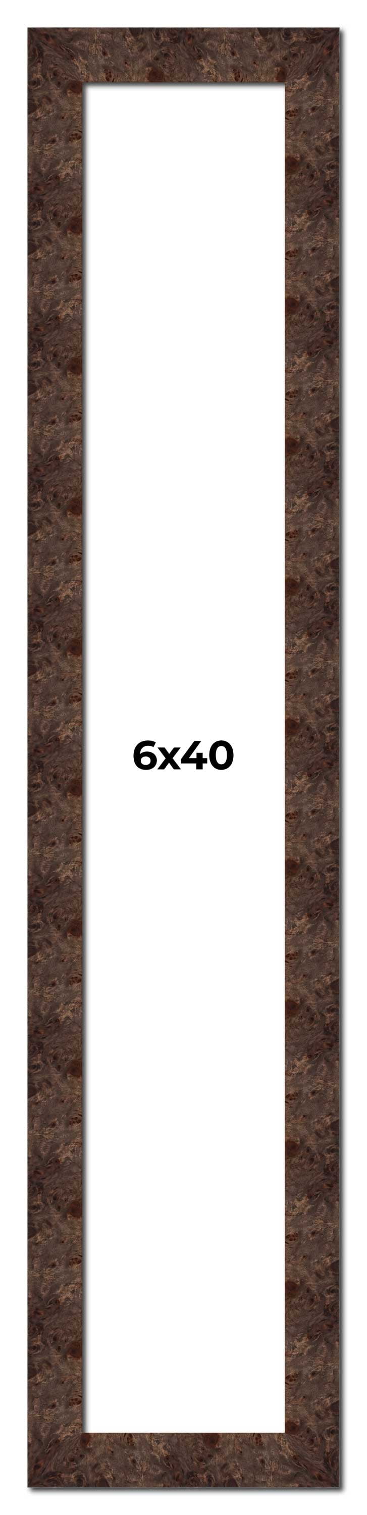 6x40 Frame Brown Burl Real Wood Picture Frame Width 1.625 Inches ...