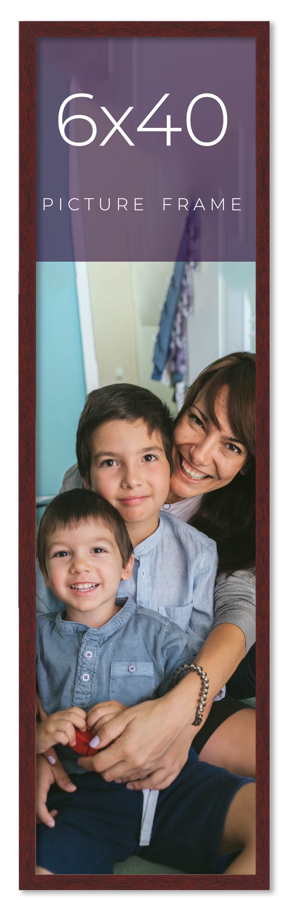 6x40 Frame Brown Solid Wood Picture Frame Width 0.75 Inches | Interior ...