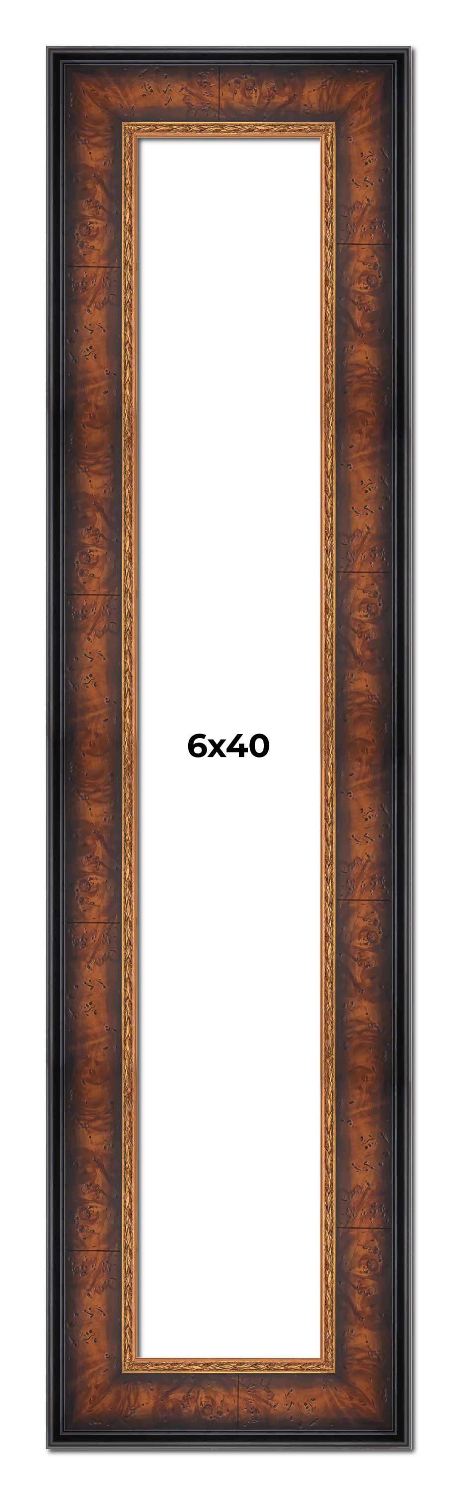 6x40 Frame Brown Walnut Gold Ornate Trim Solid Wood Plein Air Picture ...