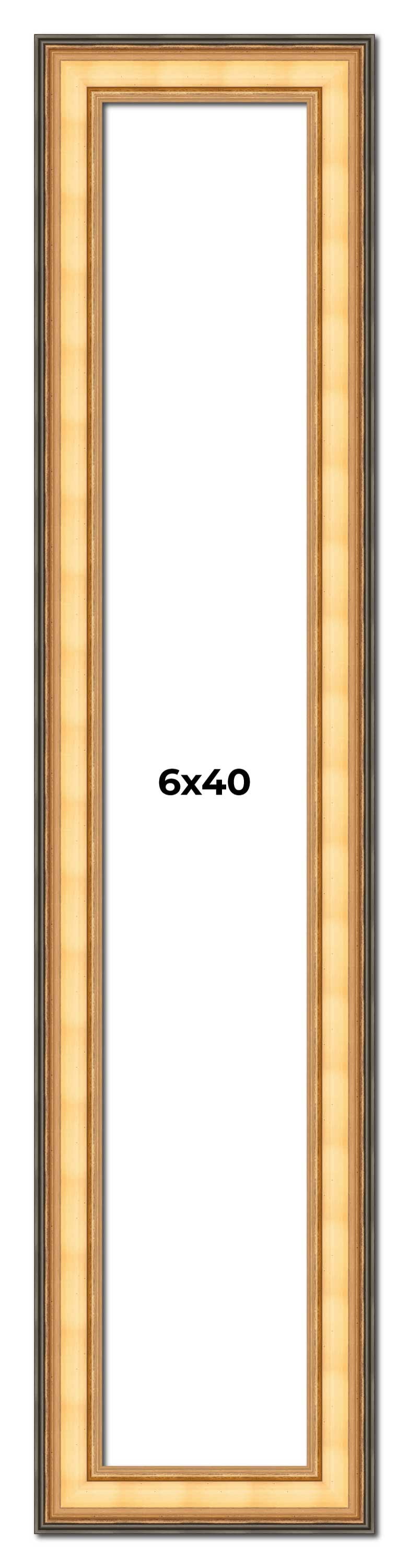6x40 Frame Gold Plein Aire Solid Wood Picture Frame Width 2 Inches ...