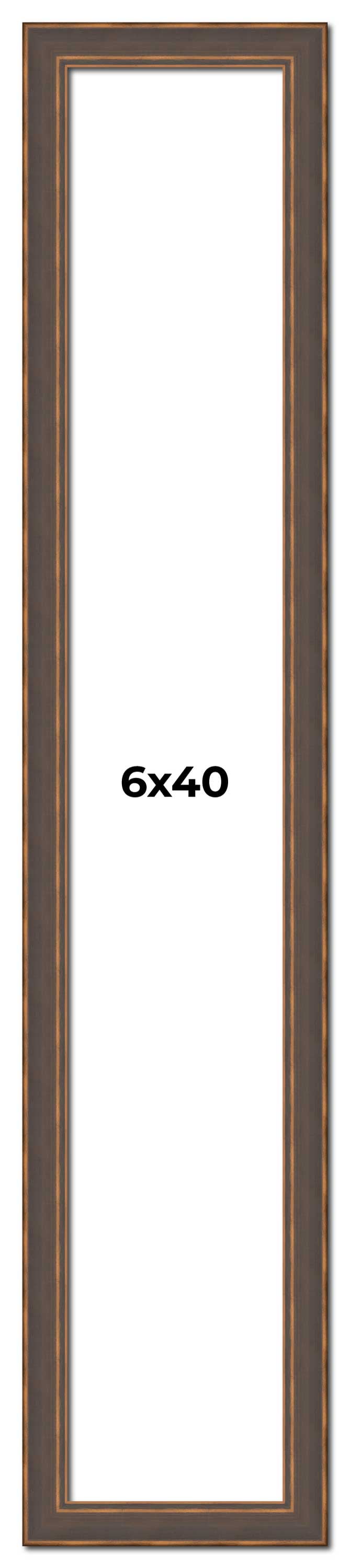 6x40 Frame Golden Caramel Solid Wood Bronze Picture Frame | 1.25 Inch ...