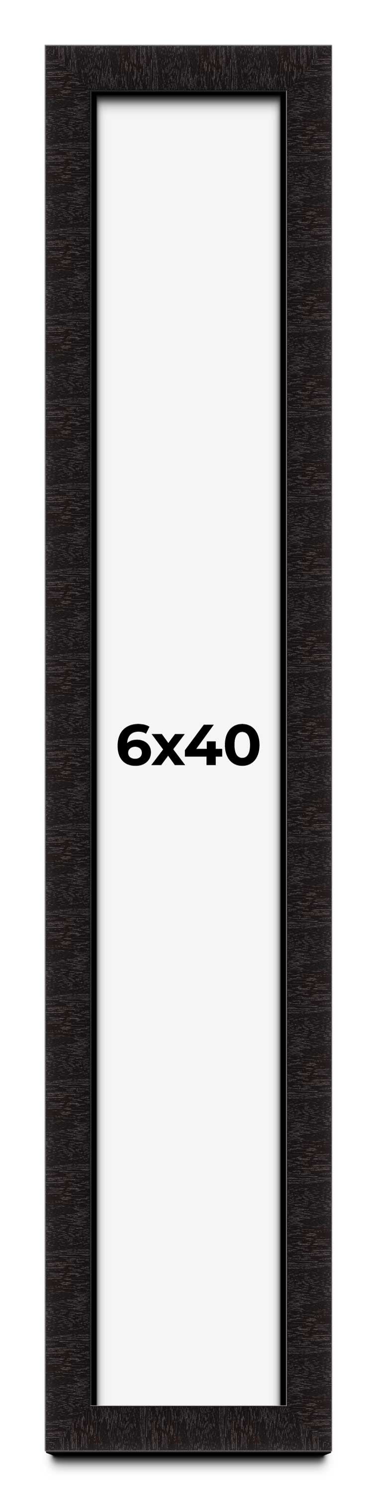 6x40 Shadow Box Black Solid Wood Display Picture Frame | 1 Inch Rabbet ...