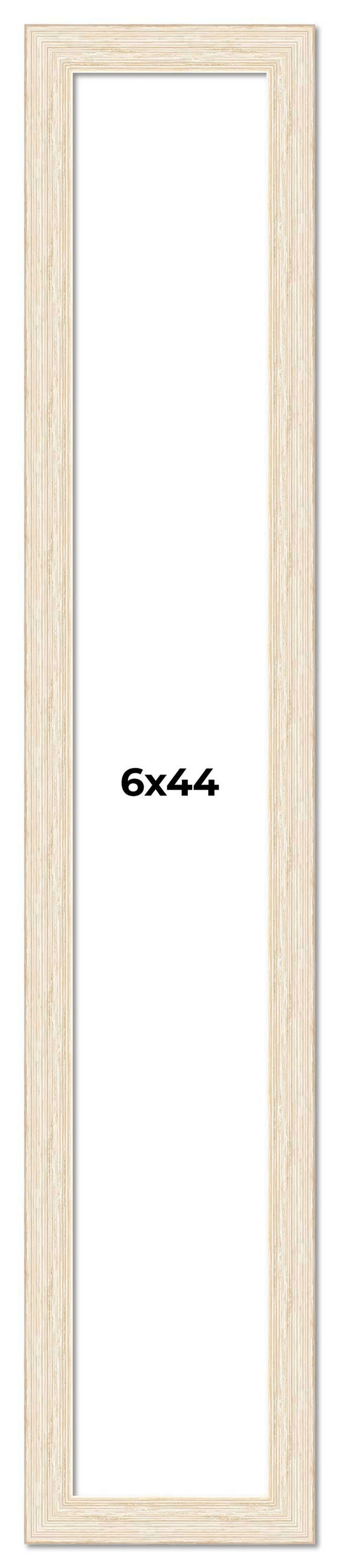 6x44 Frame White Barnwood Picture Frame Includes UV Acrylic Plexiglass ...