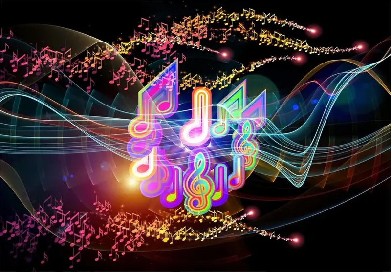 6x4FT Music Notes Backdrop Piano Music Stage Music Notation Background ...