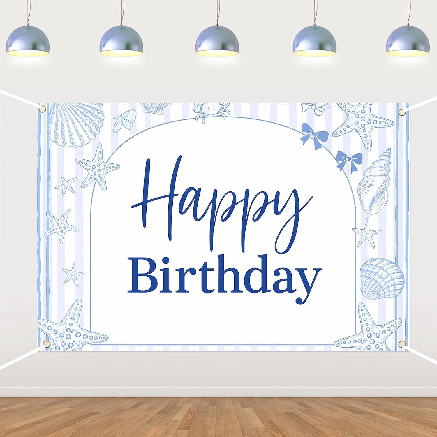 6x4FT Seashells Birthday Backdrop Seashells Birthday Photography ...