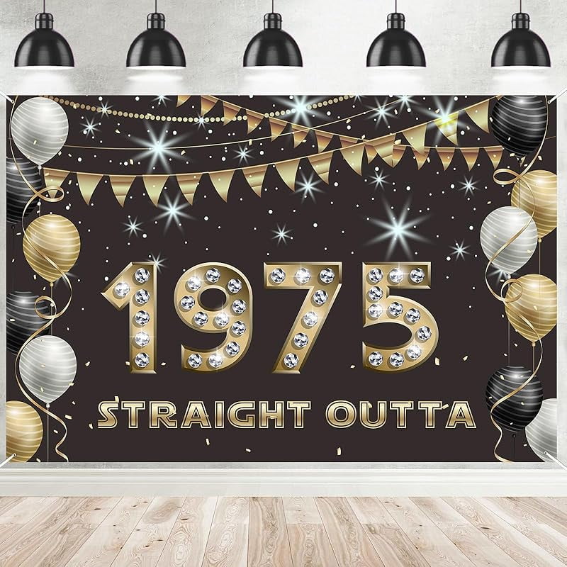 6x4Ft 1975 Birthday Banner Backdrop, Cheer to 50 Years Birthday Banner ...