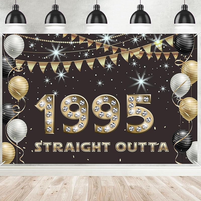 6x4Ft 1995 Birthday Banner Backdrop, Cheer to 30 Years Birthday Banner ...