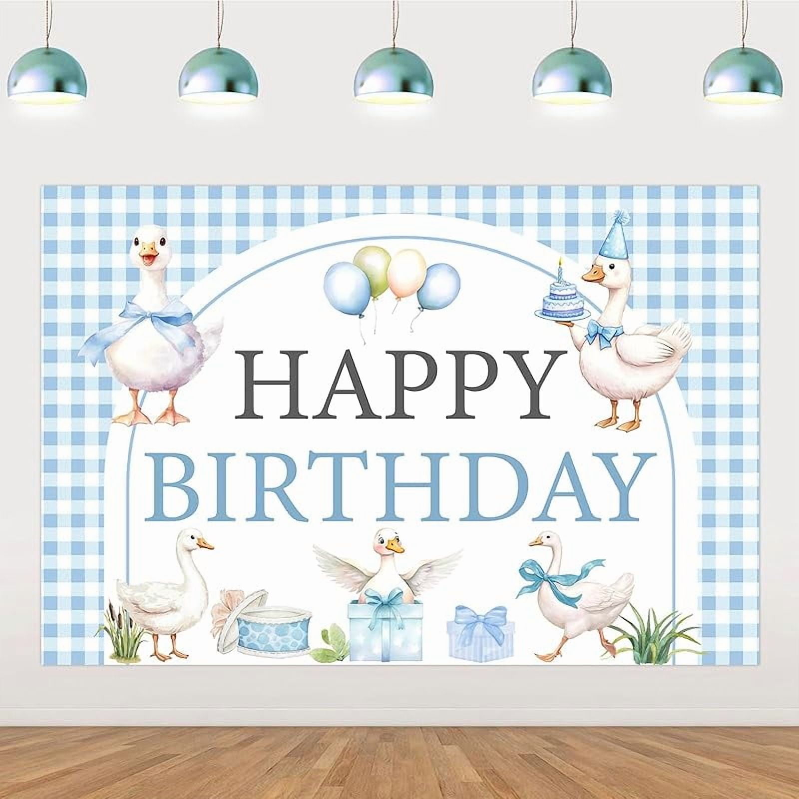 6x4Ft Silly Goose Birthday Backdrop Blue Goose Party Decorations Gift ...