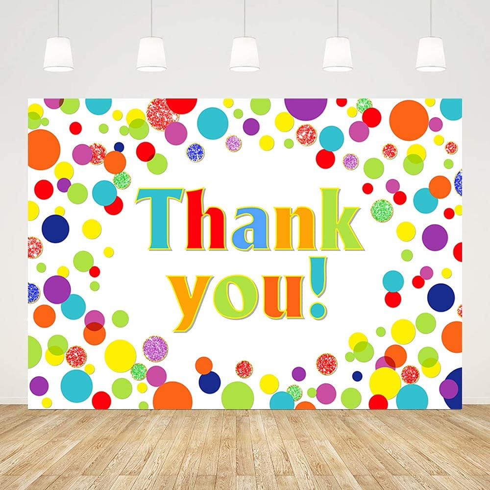 6x4Ft Thank You Backdrop Colorful Photography Background Thanks for ...