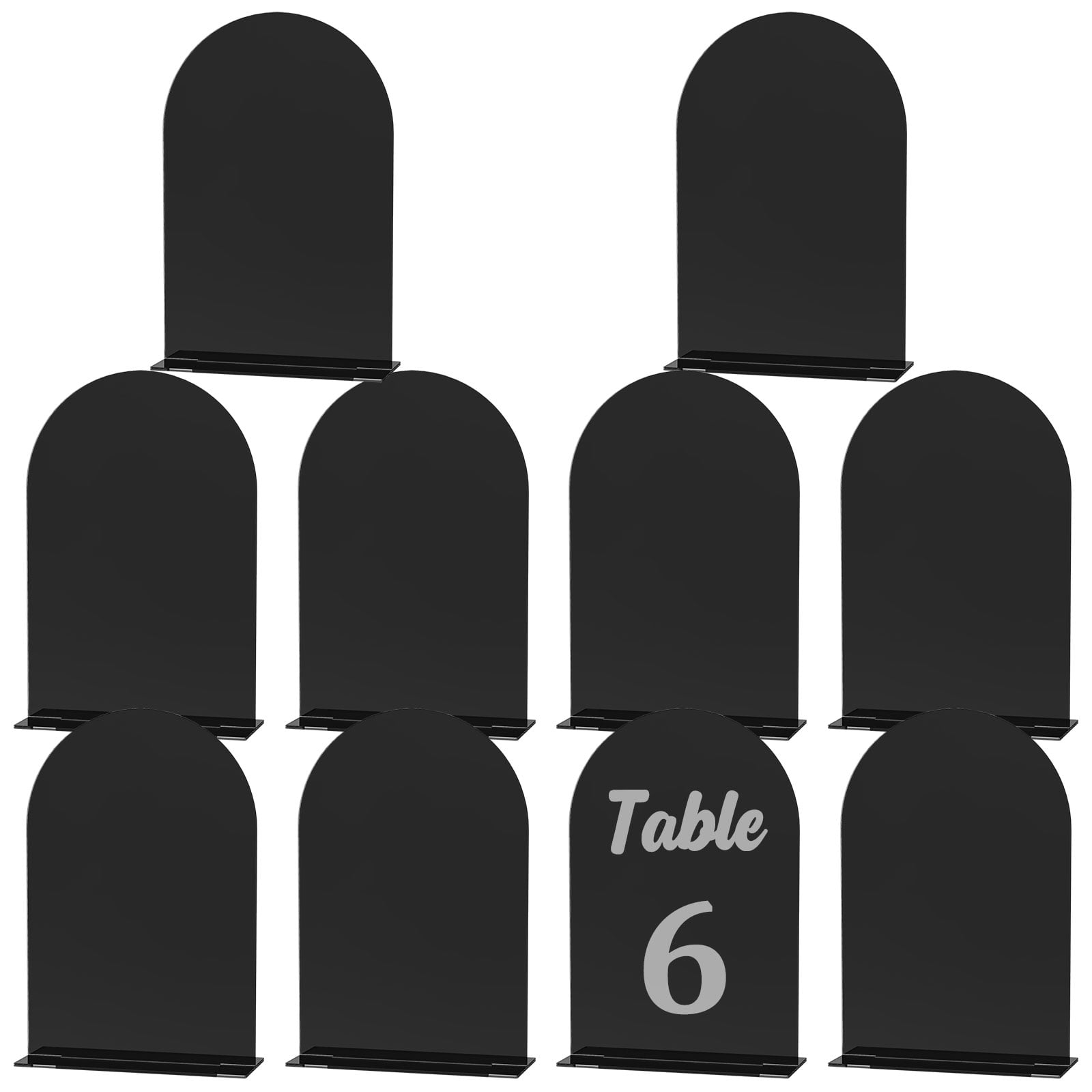 6x4Inch Arch Acrylic Sign with Stand | 10 Pack Blank Black Acrylic Arch ...
