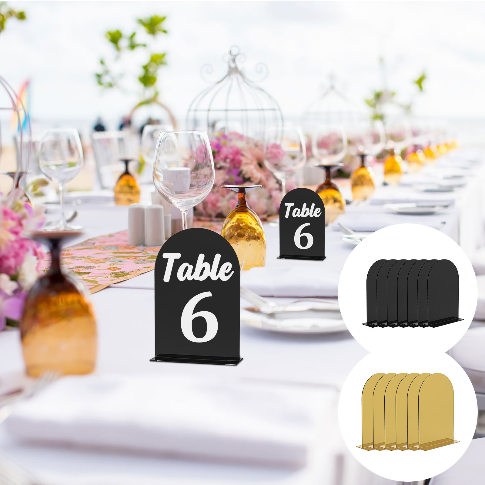 6x4Inch Arch Acrylic Sign with Stand | 10 Pack Blank Black Acrylic Arch ...