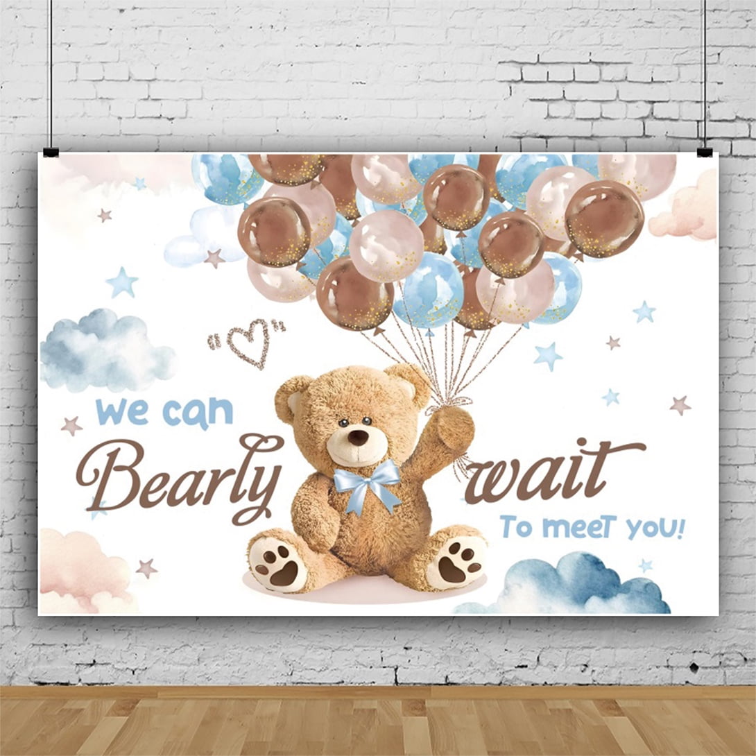 6x4ft Baby Shower Bear Party Backdrop,We Can Bearly Wait Photography ...