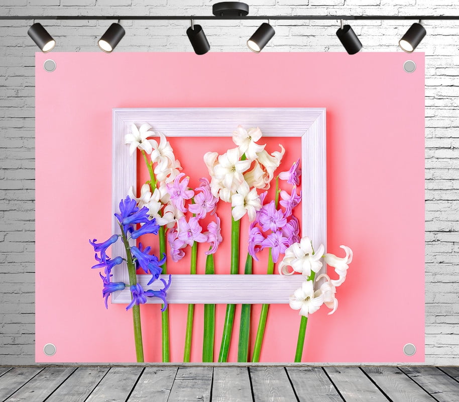 6x4ft Floral Backdrop Colorful Blooms and Pink Photo Backdrop Garden ...