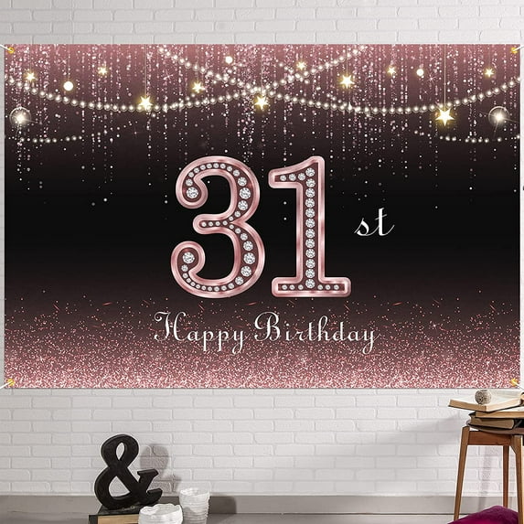 6x4ft Happy 31st Birthday Banner Backdrop - 31 Years Old Birthday ...