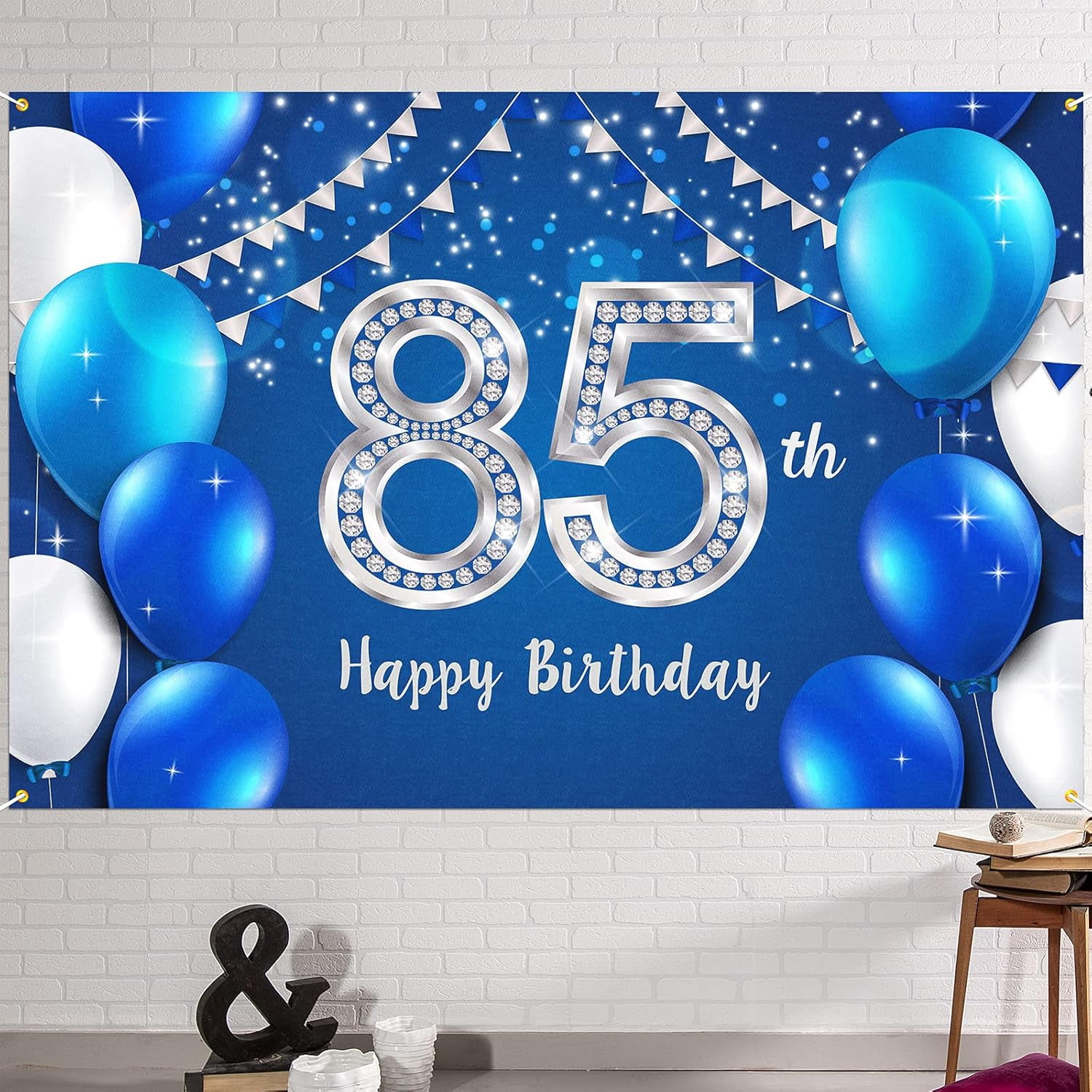 6x4ft Happy 85th Birthday Banner Backdrop - 85 Years Old Birthday ...