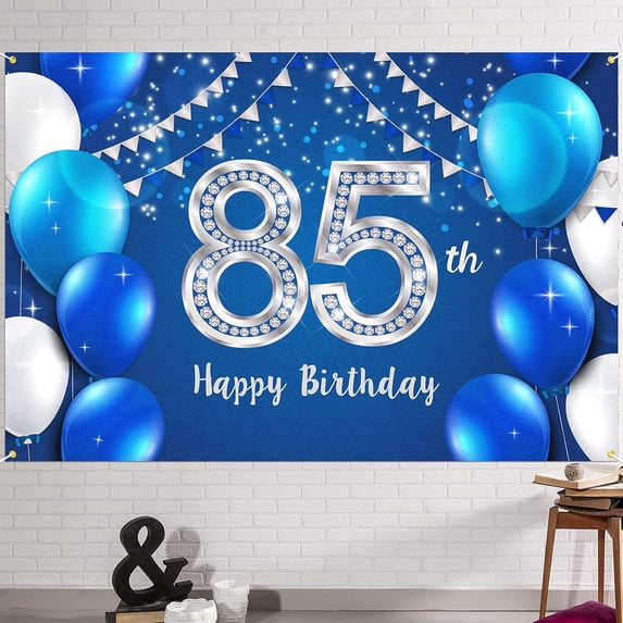 6x4ft Happy 85th Birthday Banner Backdrop - 85 Years Old Birthday ...