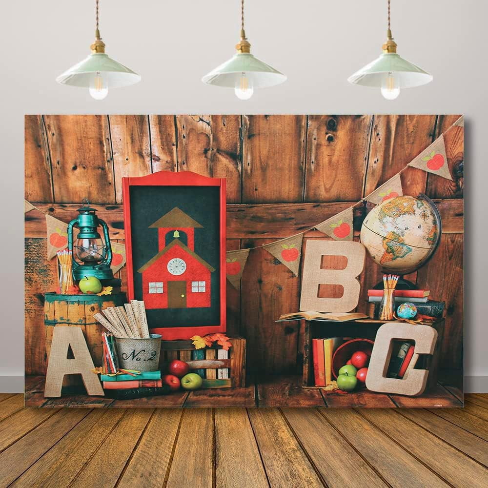 6x4ft Kindergarten ABC Photography Groovy Backdrop Wood Classroom ...