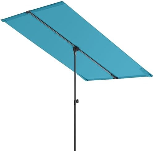 6x4ft Outdoor Balcony Umbrella - Flat Porch Pool Umbrella Rectangular ...