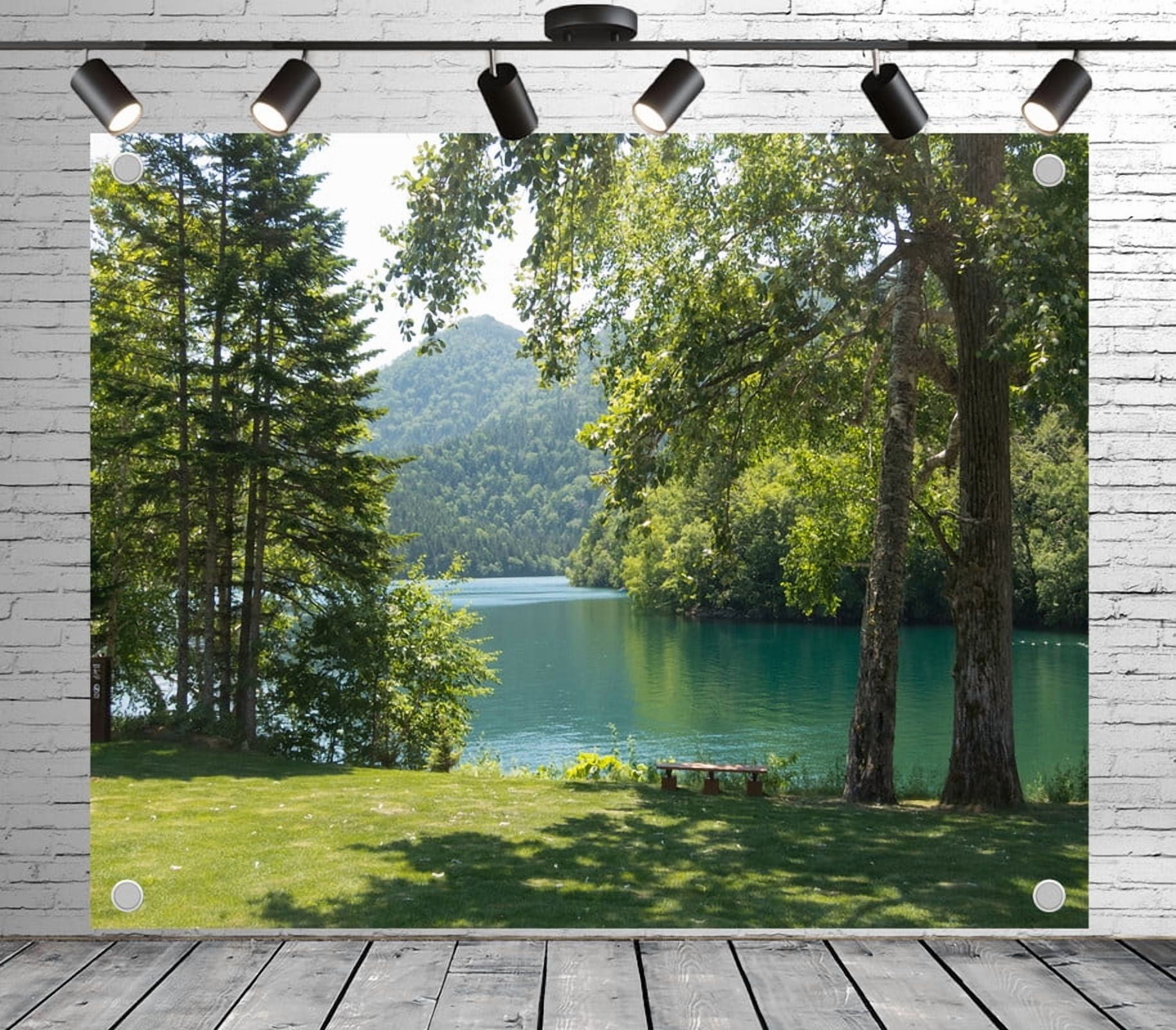 6x4ft Picturesque Lakeside Forest Backdrop Photoshoot Photo Backdrop ...