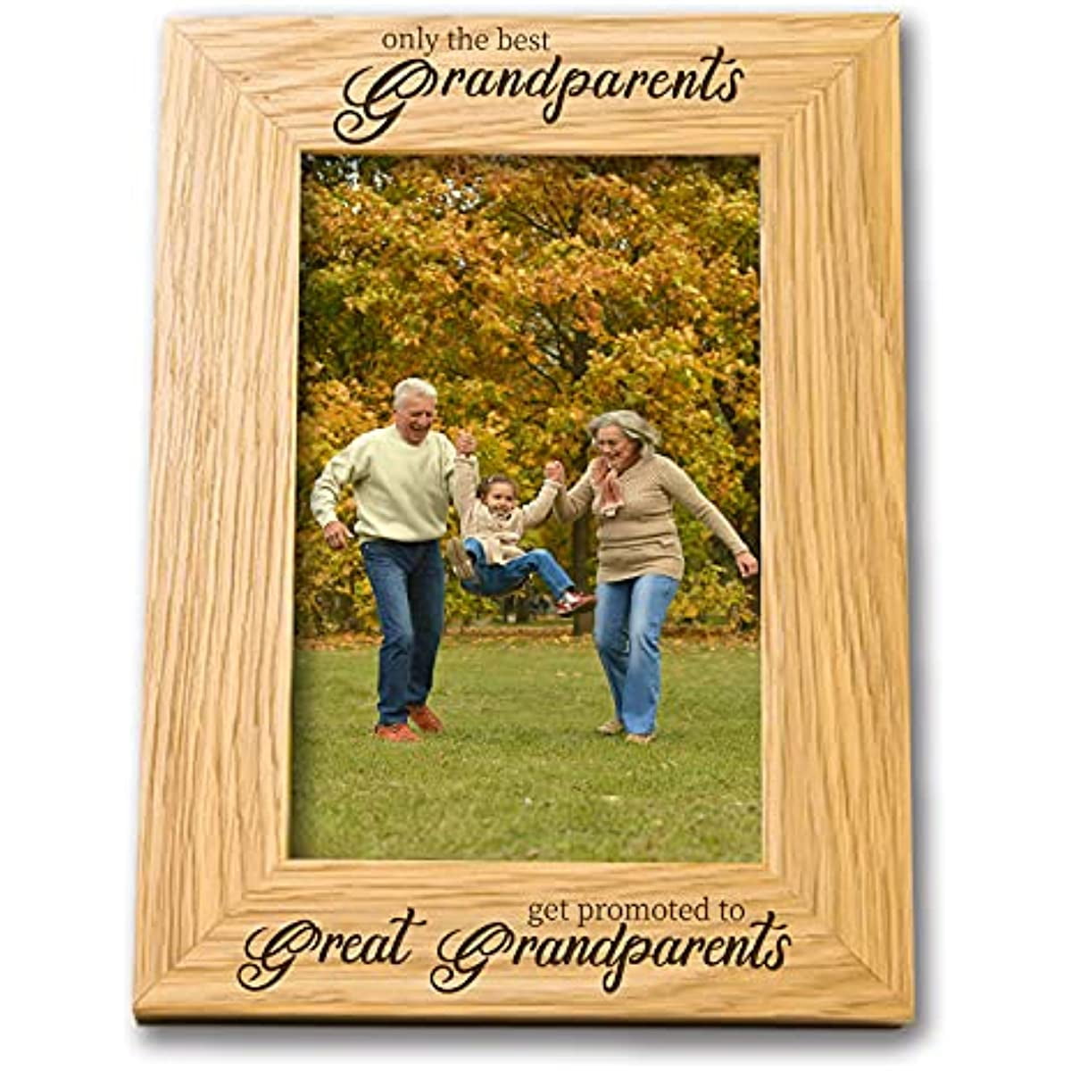 6x4inches Engraved Natural Wood Picture Frame Grandparents Photo Frame ...