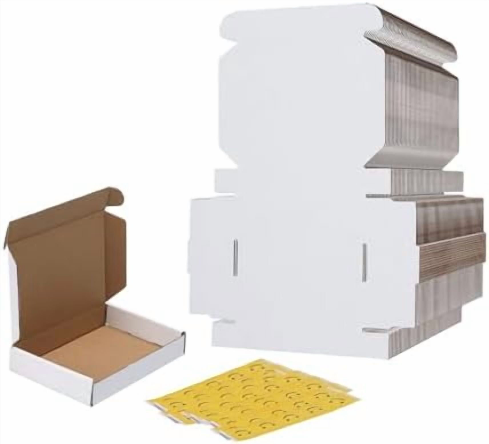 6x4x1 Shipping Boxes Set of 50, White Small Corrugated Cardboard Box ...