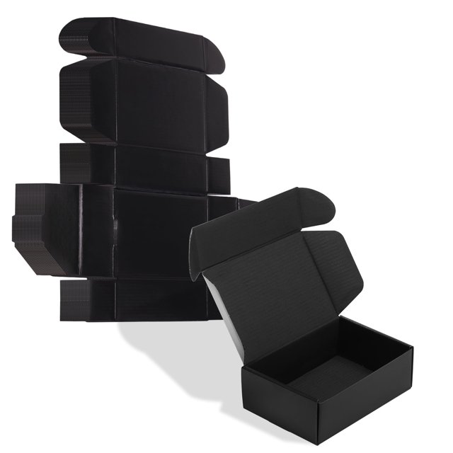 CRUGLA 6x4x2 Inches Black Small Shipping Boxes Pack of 20, Cardboard ...