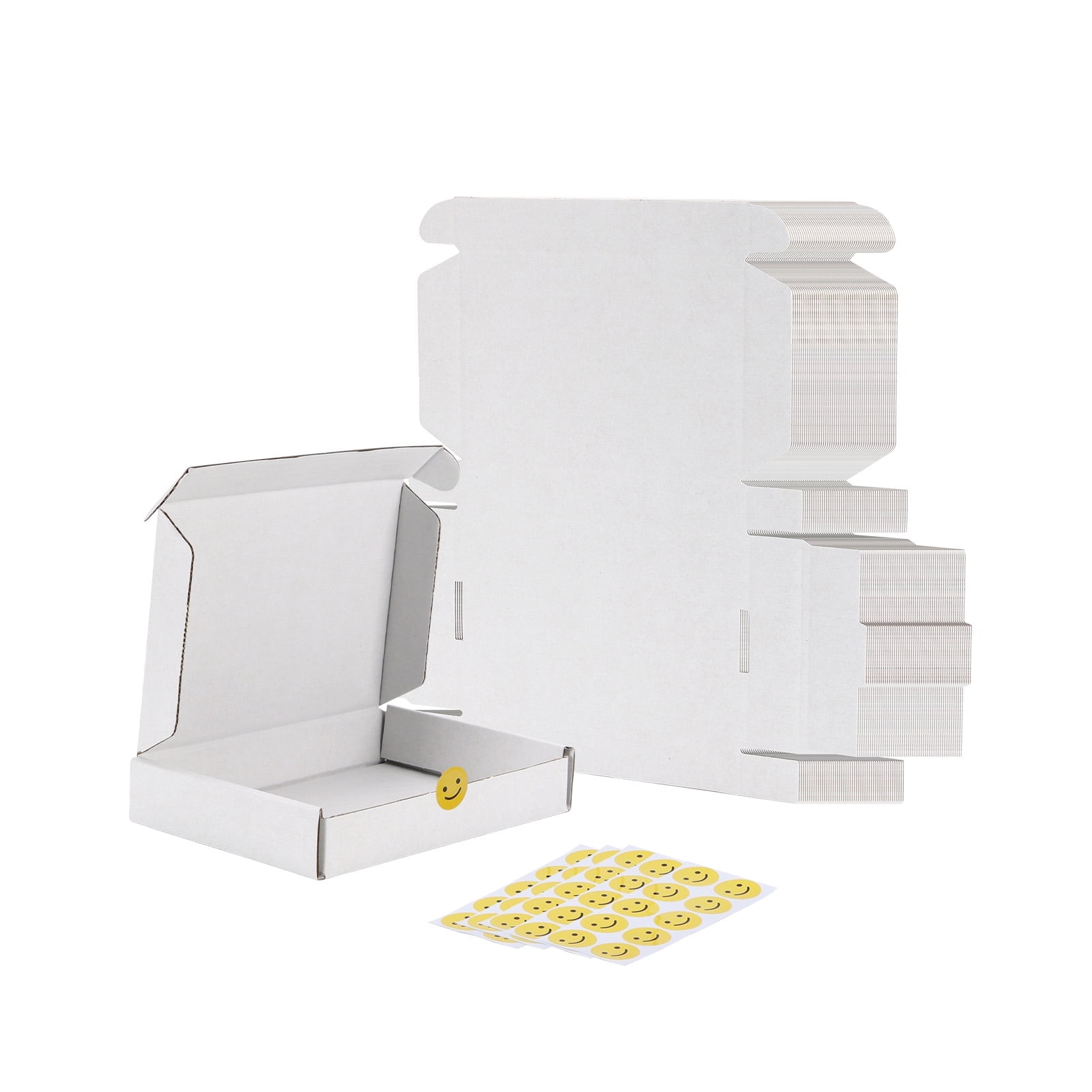 CRUGLA 6x4x1 inches Shipping Boxes Set of 50, White Corrugated ...